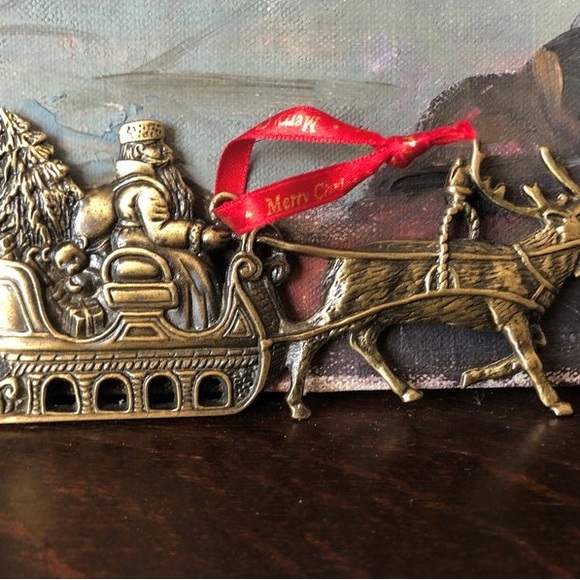 Hallmark | Holiday | Vintage Large Brass Hallmark Santas Sleigh ...
